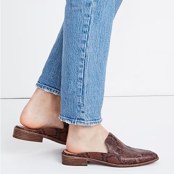Madewell | Shoes | Madewell Frances Snake Embossed Leather Backless ...